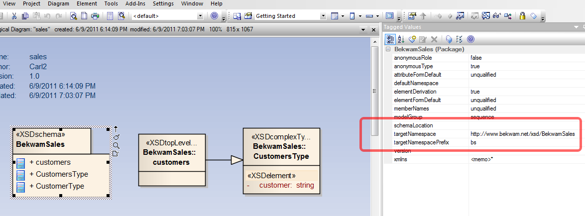 Bekwam Blog: schemaLocation in Enterprise Architect
