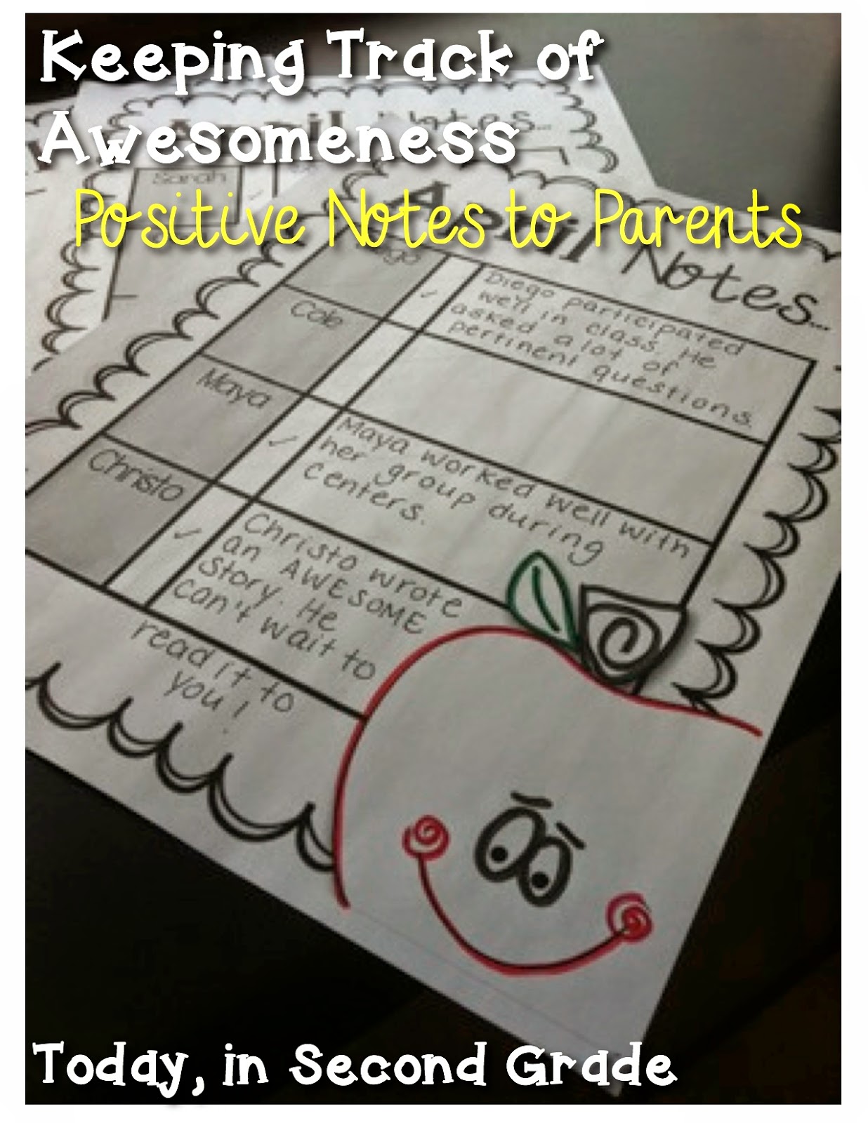 Keeping Track of Awesomeness - Positive Notes to Parents - Today in ...