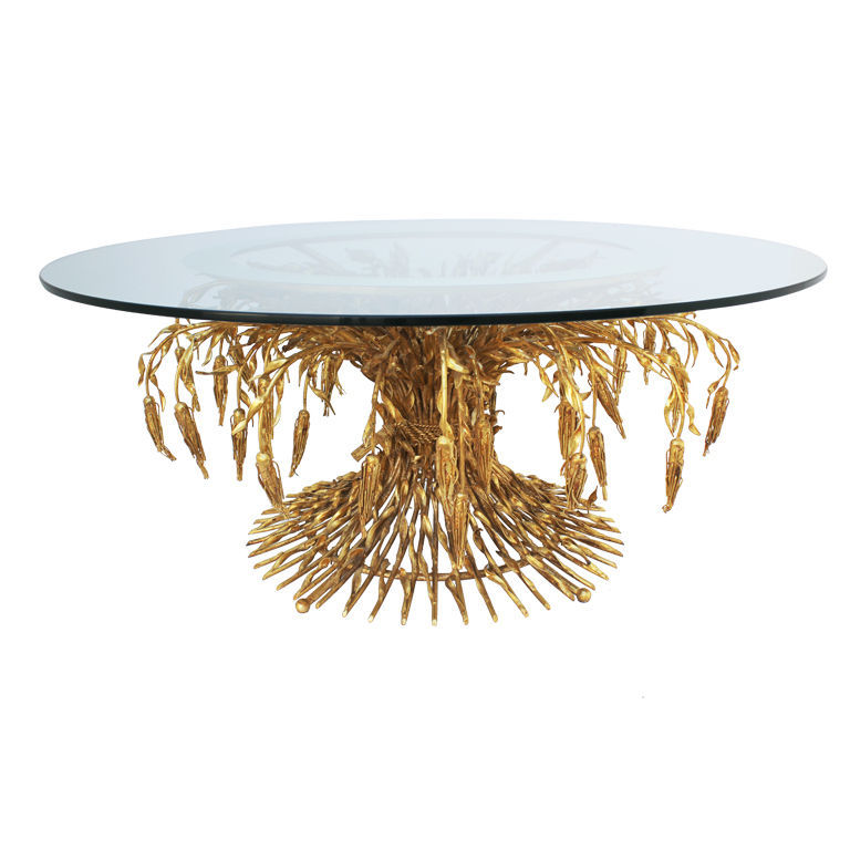The Modern Sophisticate: Vintage Gold Wheat Sheaf Tables