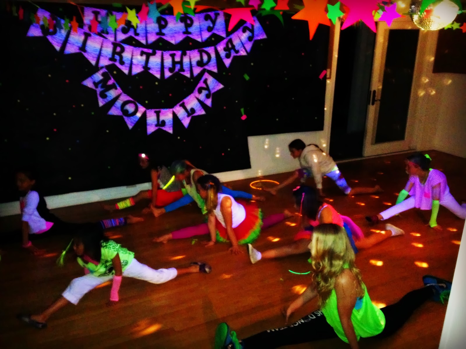 Bringing Up Burns: Molly's NINTH Neon/Glow in the Dark Dance Birthday Party