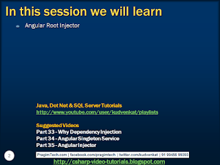 Sql server, .net and c# video tutorial: Angular root injector