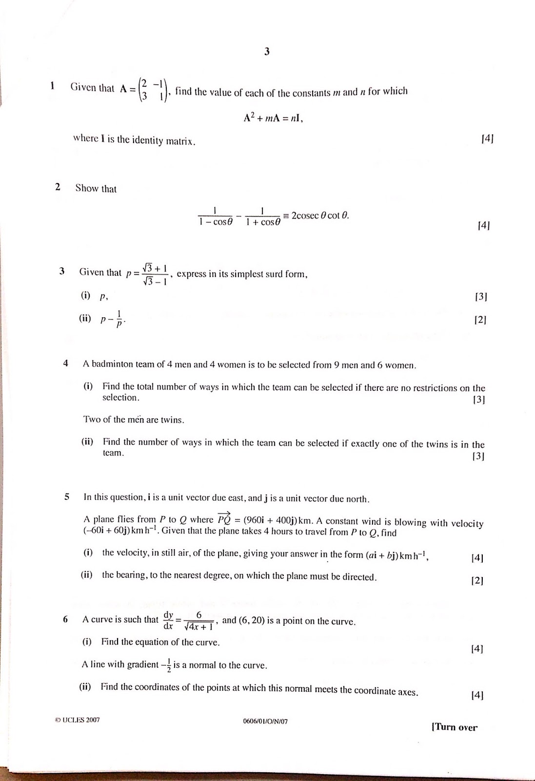 IGCSE Add Maths Working Answer [0606/01] Paper 1 2007 (Oct/Nov) - Mr ...