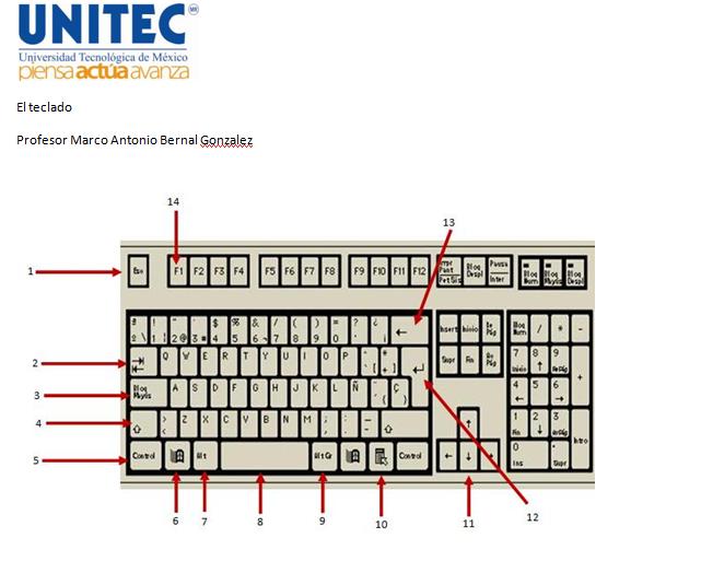 El Teclado y sus partes: El teclado