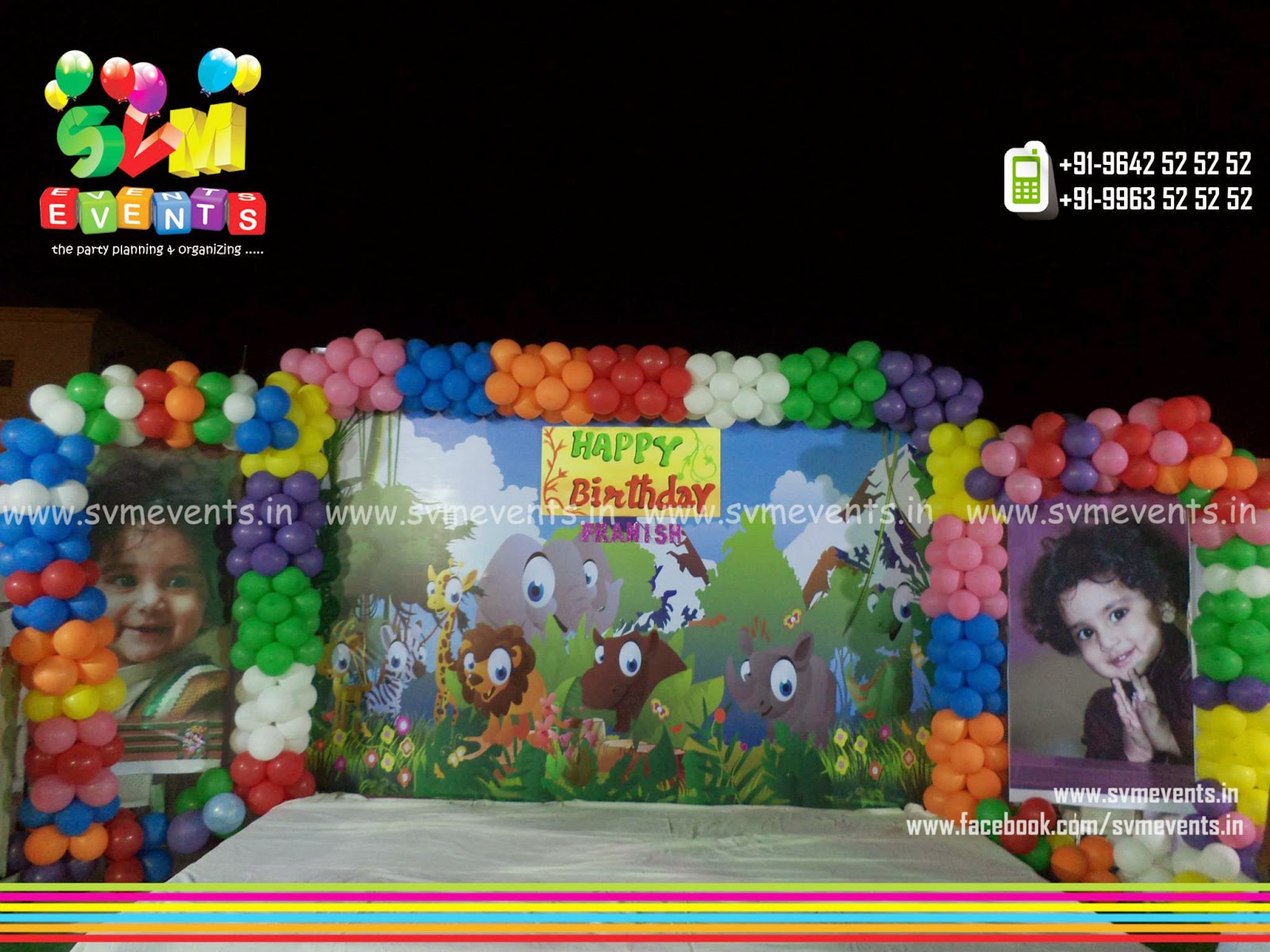 Svm Events : 2D amd Semi3D Setup for kids 1st Birthday Party Balloon ...