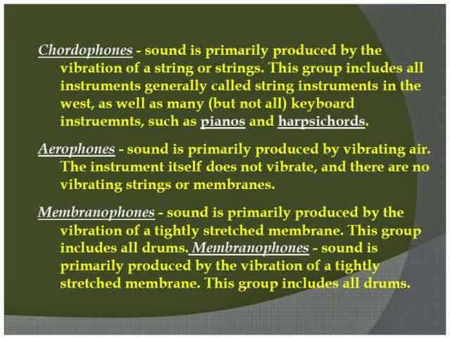 grade 7 Music: Classification of Musical Instruments