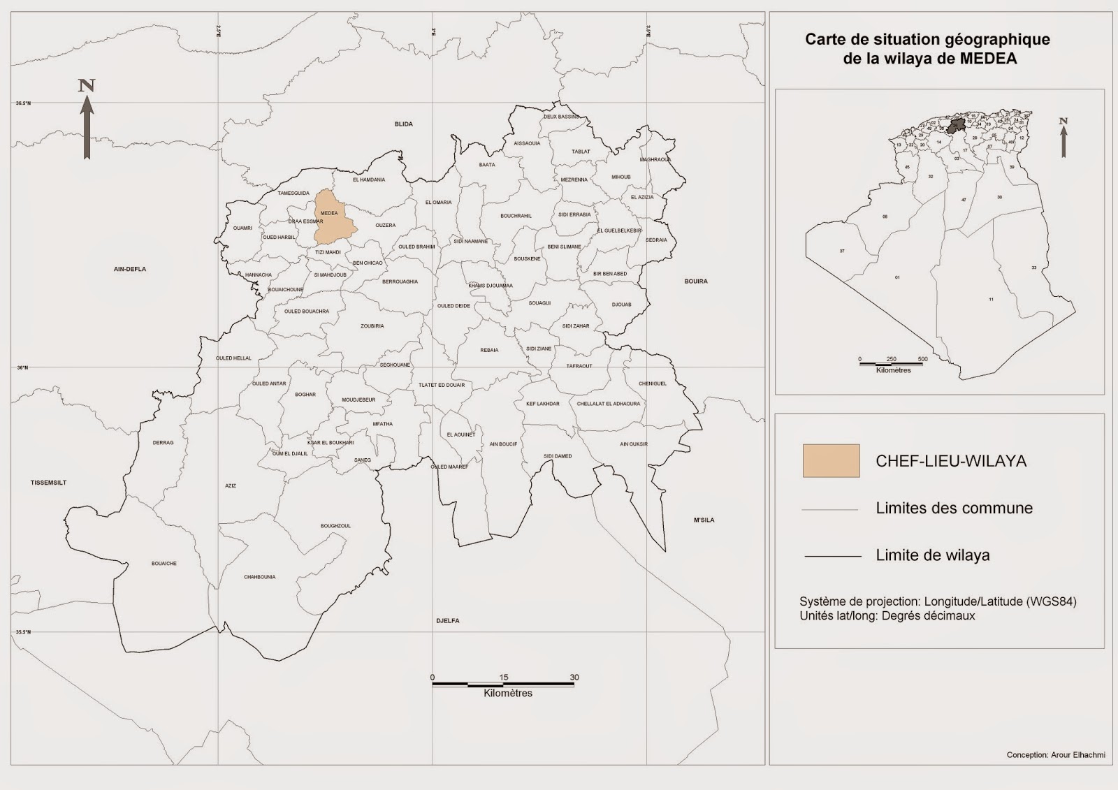 Découpage administratif de l'Algérie & Monographie: Carte de situation ...