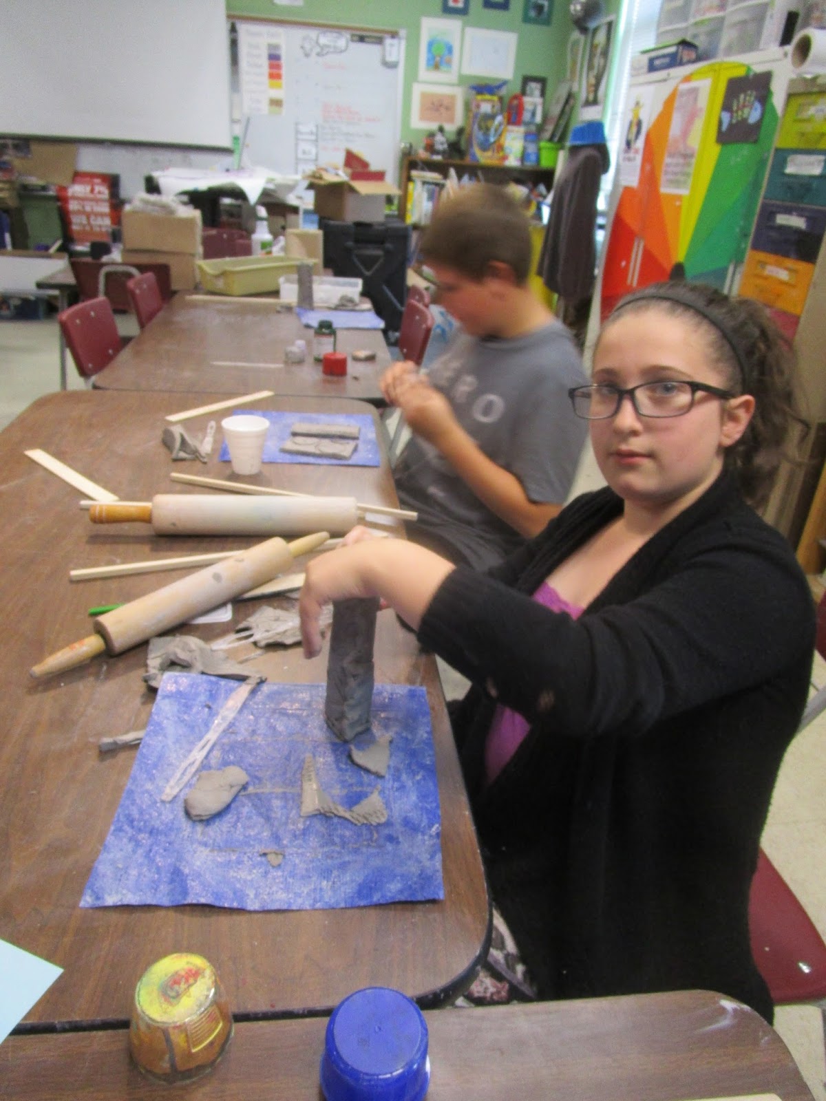 Coloring Outside the Lines: 6th grade clay.....the flip side