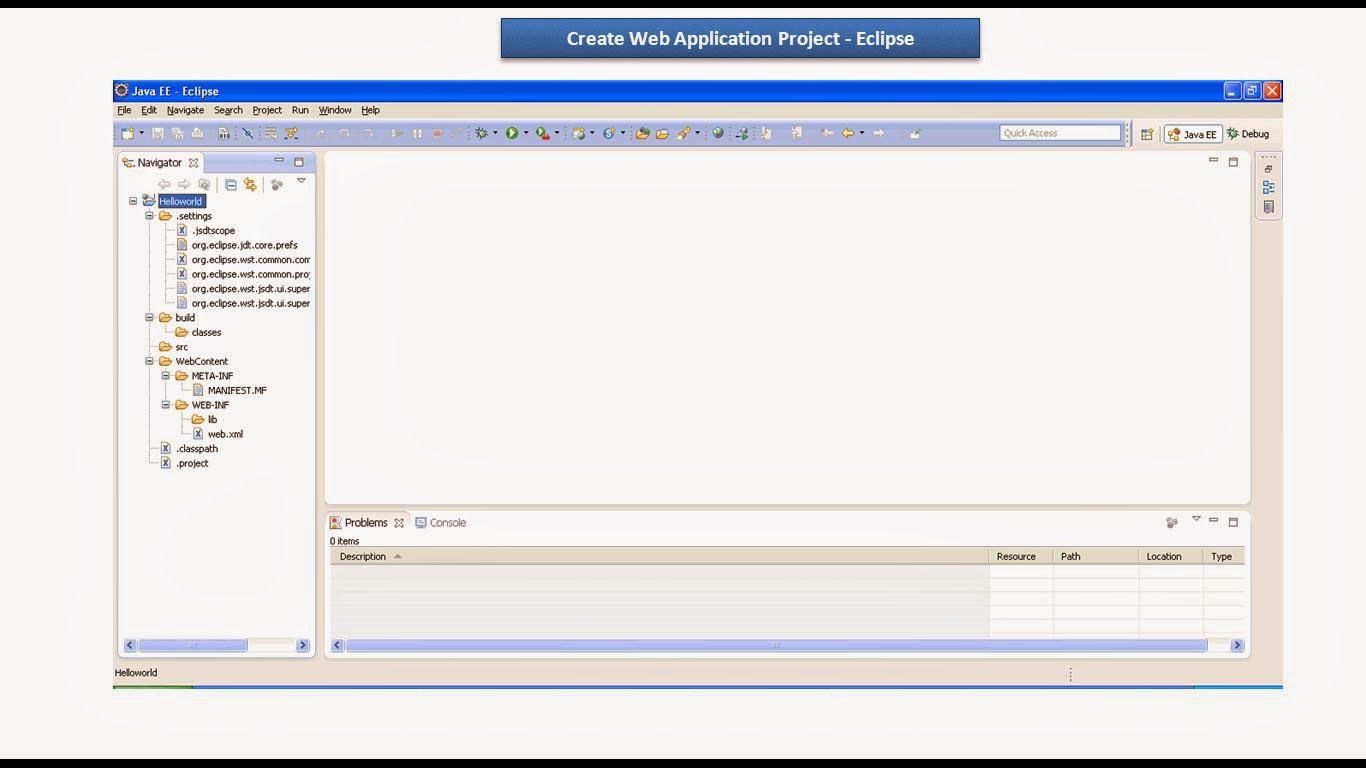 JAVA EE: Eclipse - Create Web Application Project