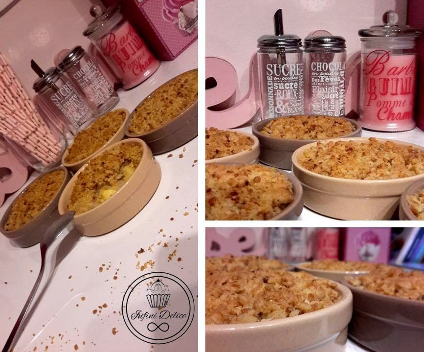 Infini Délice: Crumble Pomme Poire & Pralin Coco