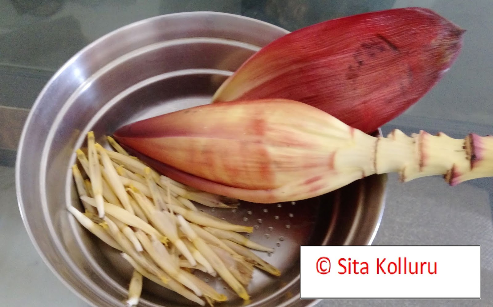 Sita's Ruchulu: Arati puvvu kura (Banana flower/plantain flower/banana ...