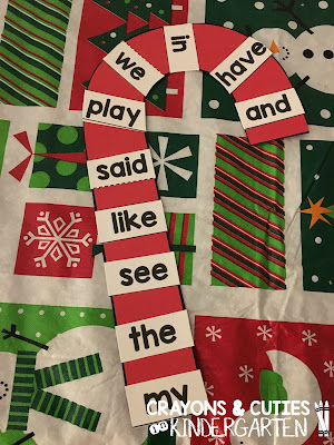Crayons & Cuties In Kindergarten: Holiday Centers & Candy Cane Word Work!