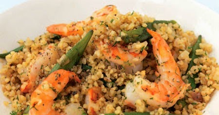 Bulgur wheat with shrimp, okra, and dill recipe -Taste USA