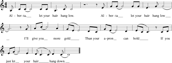 Traditional Folk Music - ALBERTA Sheet Music and MIDI