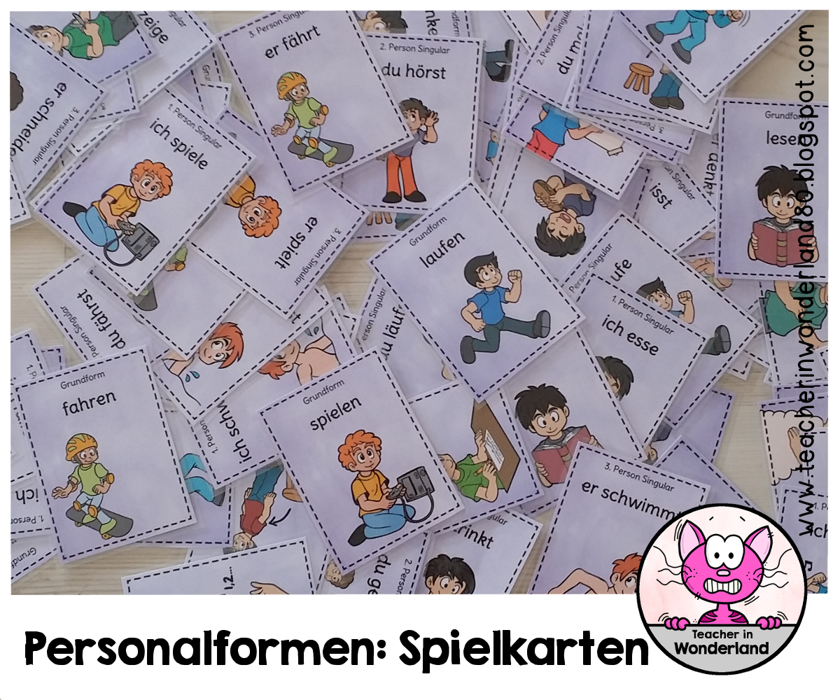 Teacher In Wonderland: Verben und ihre Personalformen: Quartett ...