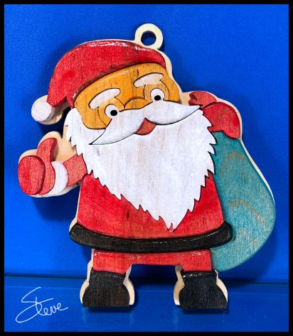 Scrollsaw Workshop: Segmented Santa Christmas Ornament Scroll Saw Pattern.