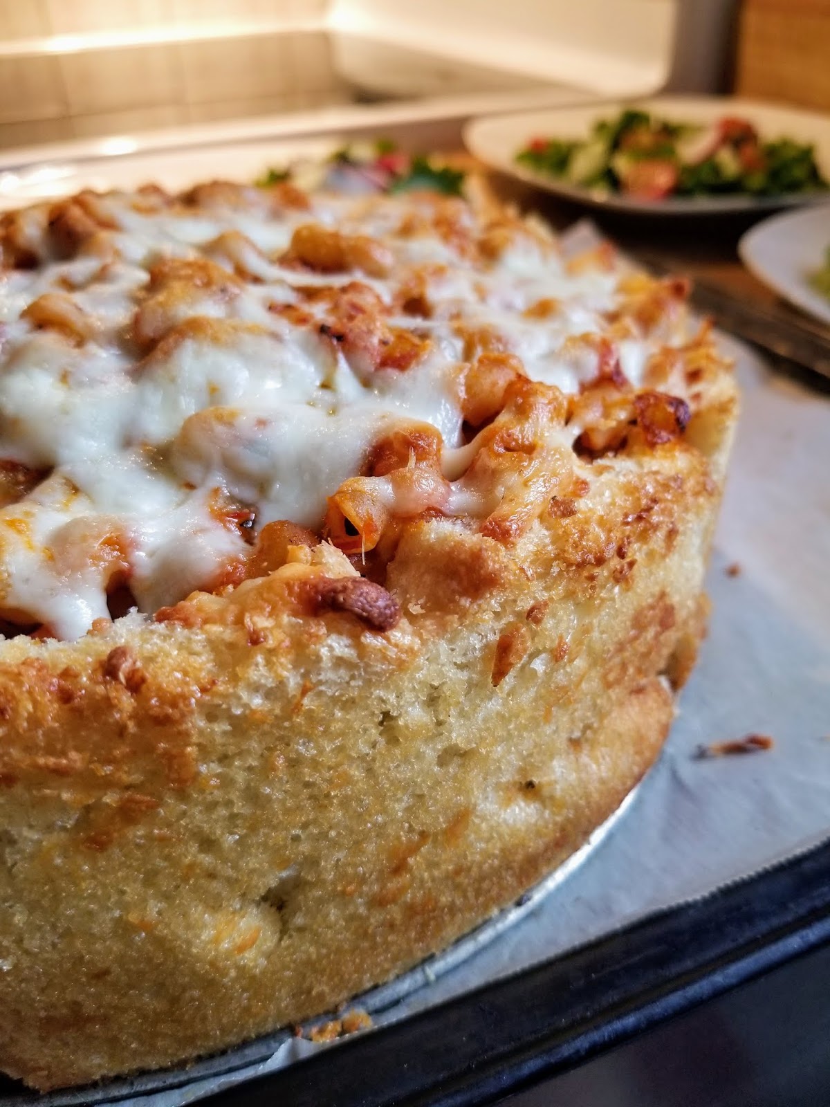 Hot and Cold Running Mom - Just my Stuff: Loaded Garlic Bread Pasta Torte