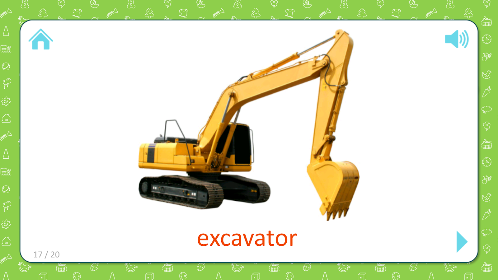 FlashCards For Kids: Excavator - Transportation - Flashcards for Kids