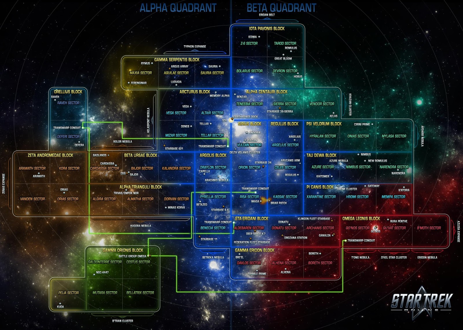 Star Trek: la mappa stellare della Federazione aggiornata - Opera Spaziale