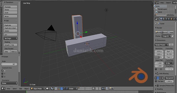 Transformasi Objek (Scale, Move, Rotation) Pada Aplikasi Blender - Buku Ajaran SMA SMK
