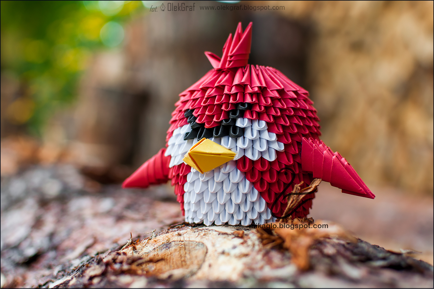 Origami 3d - mikaglo: 582. Red Angry Birds z origami / 3d origami Red ...