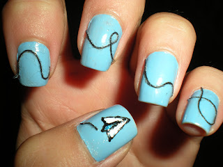 Metallic Maria: Paper Airplane Nails :)
