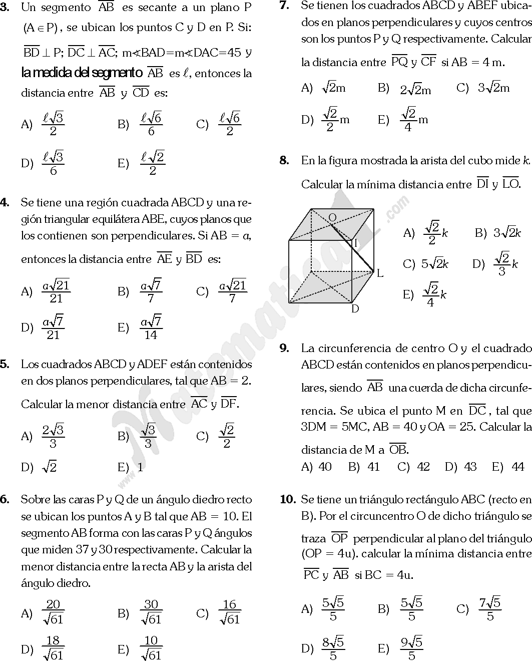 RECTAS Y PLANOS EJERCICIOS RESUELTOS PDF-ESTEREOMETRIA