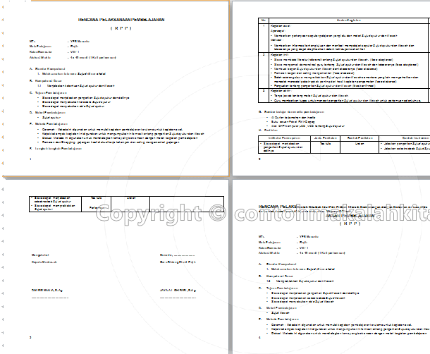 CONTOH RPP FIQIH MTS KELAS 8 | Contoh Makalah Kita