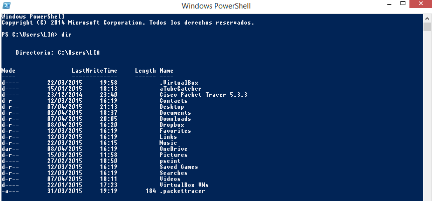 /root: Comandos más frecuentes en PowerShell