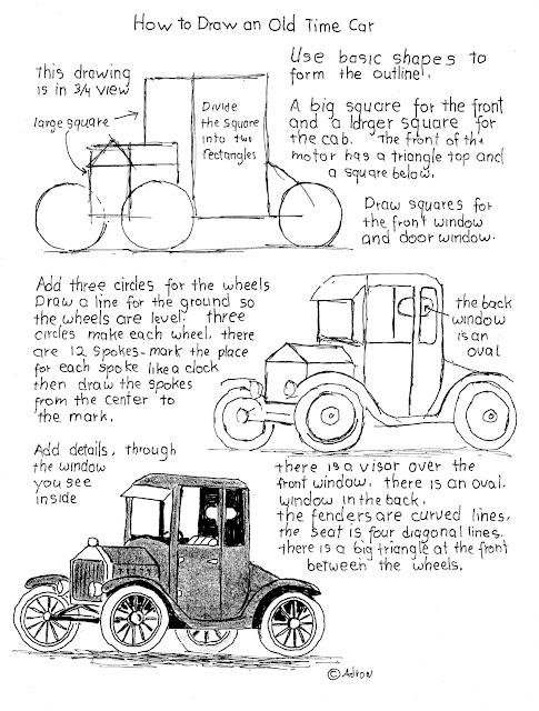 How to Draw Worksheets for The Young Artist: How To Draw An old Time ...