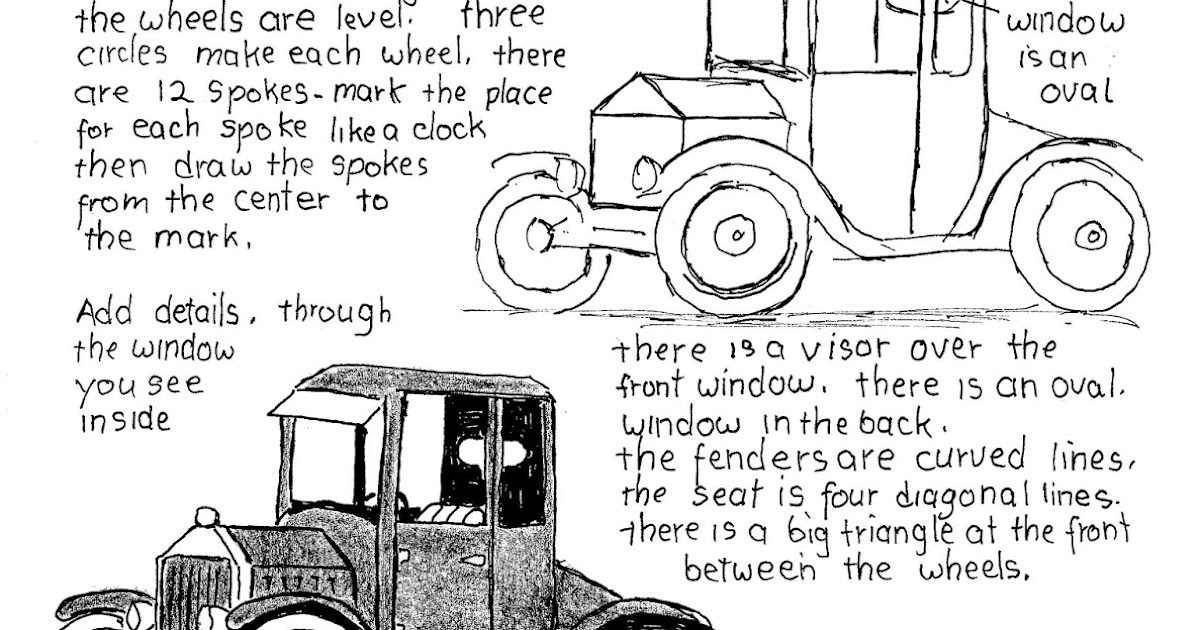 How to Draw Worksheets for The Young Artist: How To Draw An old Time ...