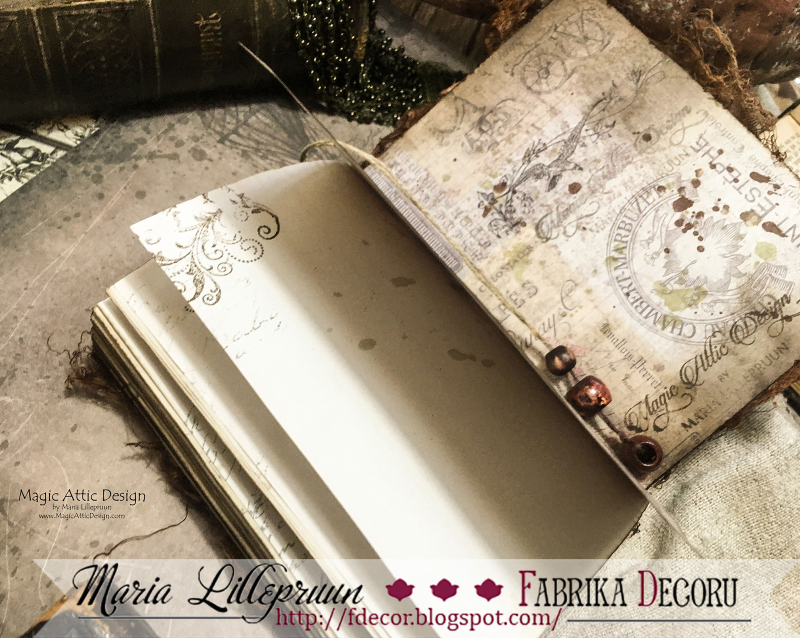 Ancient mixed media notebook | Magic Attic Design