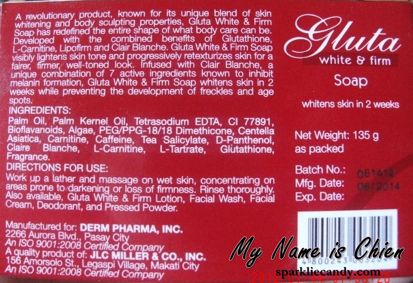 My Name is Chien: Review: Gluta White and Firm Soap