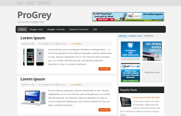 ProGrey Blogger Template - Ocabbaroglu - Teknoloji, İnternet, İpuçları
