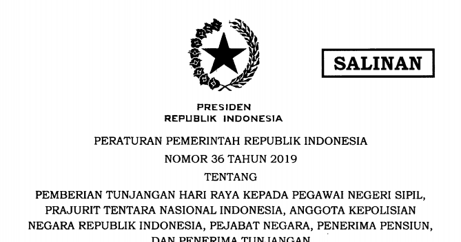 Aturan THR (Tunjangan Hari Raya) untuk PNS, TNI, POLRI dan Pejabat Negara - Aansupriyanto.Com