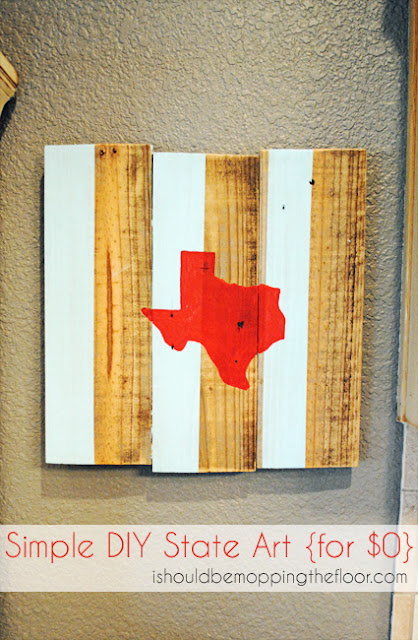 Easy DIY State Art {for $0} | i should be mopping the floor