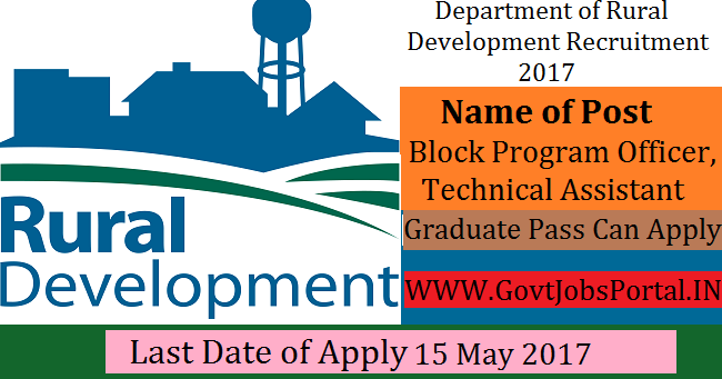 Rural Development Department Recruitment 2017–Block Program Officer ...