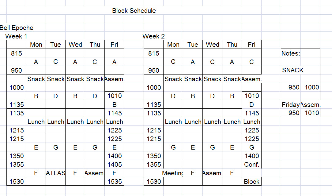 Proposed Schedules for Next Year: May 2011