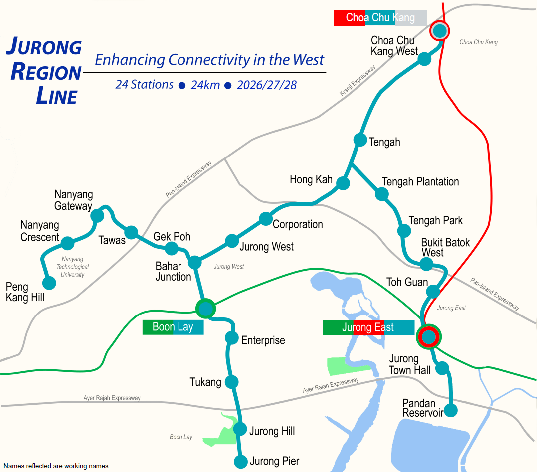 Jurong Region Line Construction: Official route & stations