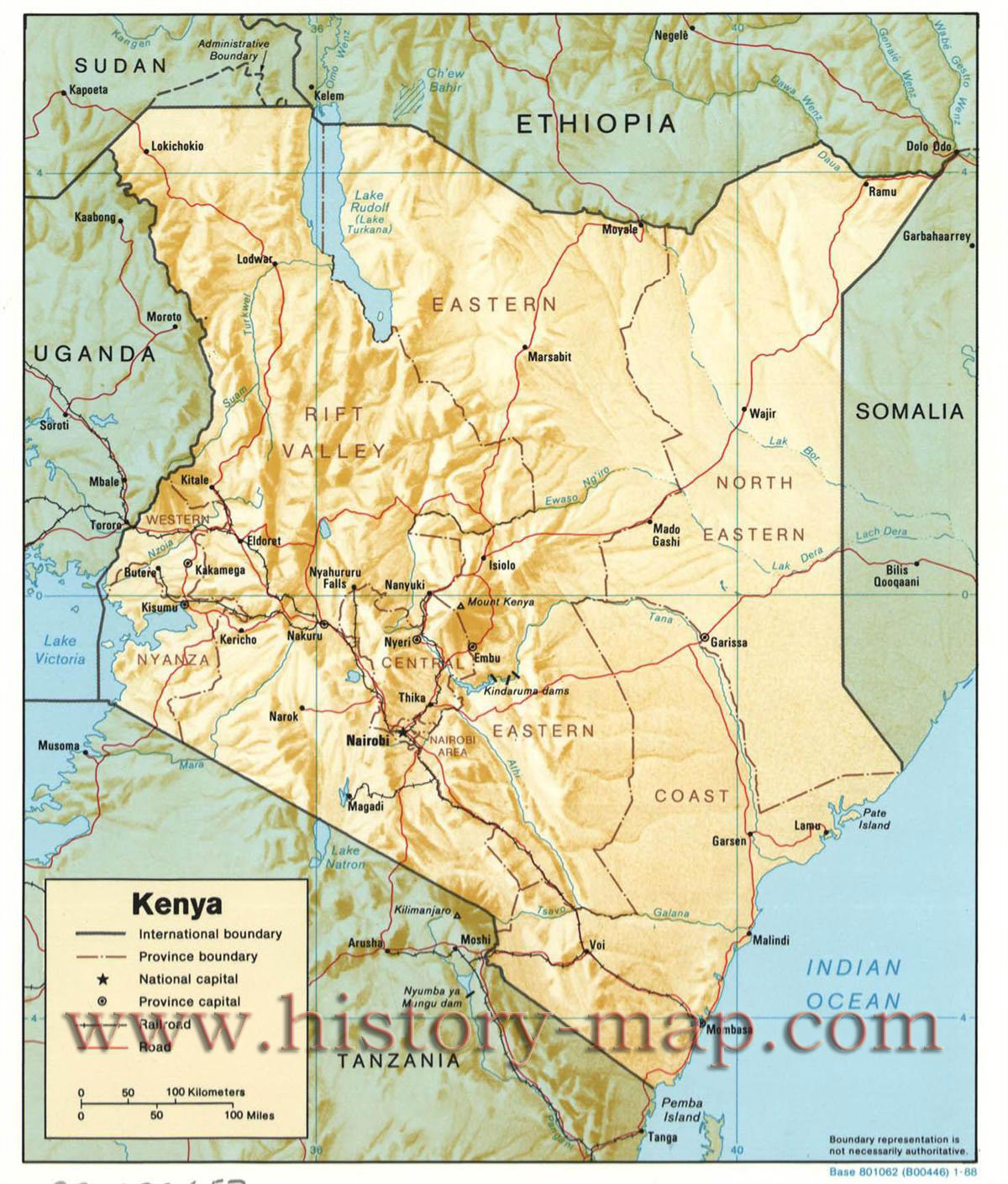 KENYA - GEOGRAPHICAL MAPS OF KENYA