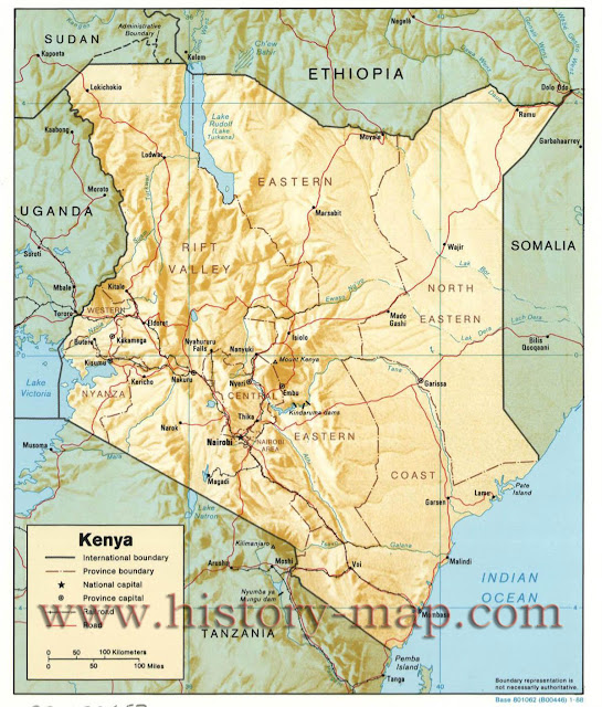 KENYA - GEOGRAPHICAL MAPS OF KENYA