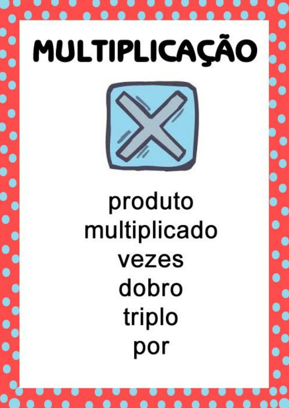 Matemática Cards coloridos e ilustrados com termos matemáticos ...