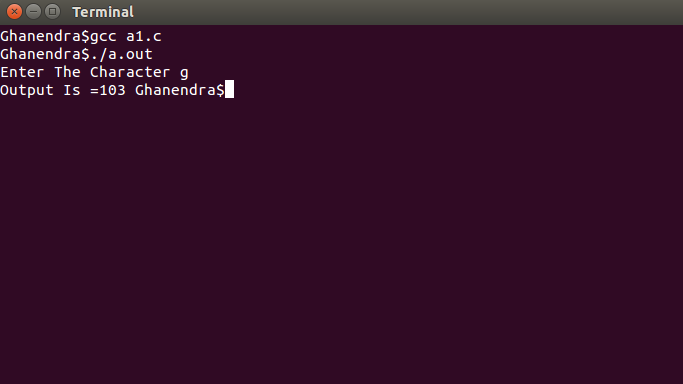 C Program To Print Ascii Value Of Character