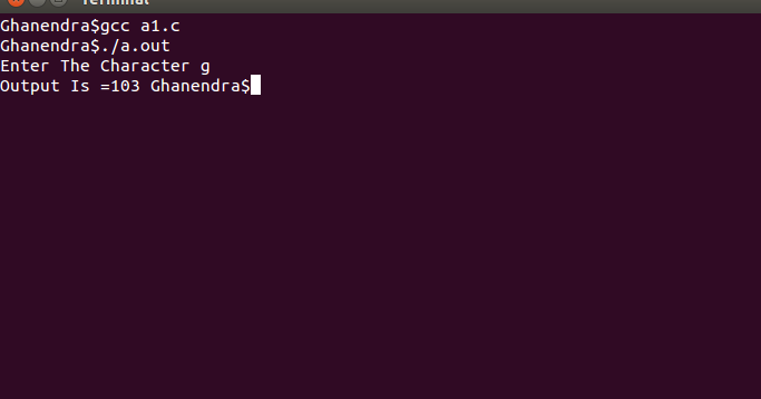 C Program To Print Ascii Value Of Character