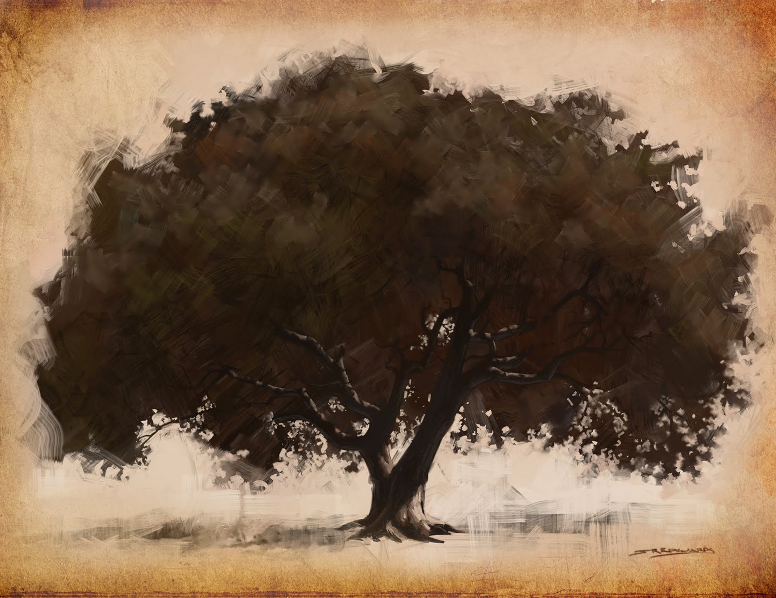 JR Edwards Studios: Oak Tree Painting