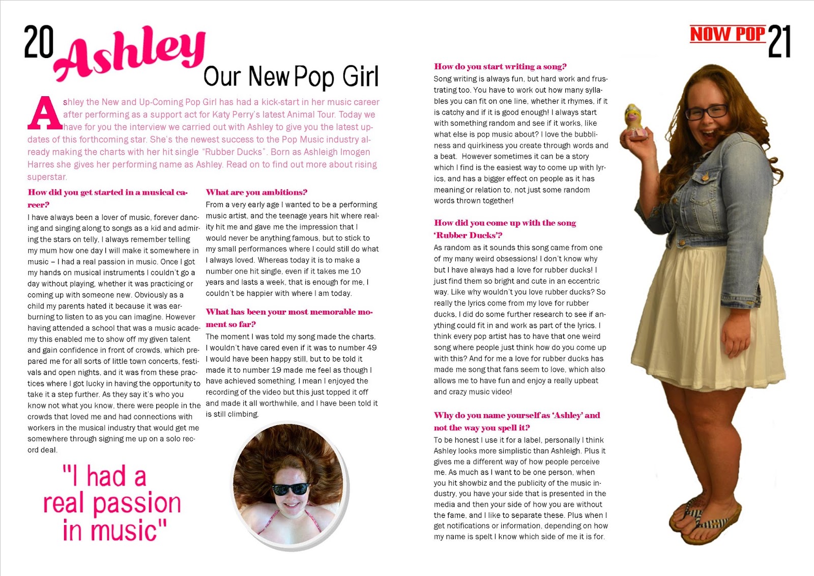 Natasha Hares AS Media Coursework: Development of my Double Page Spread