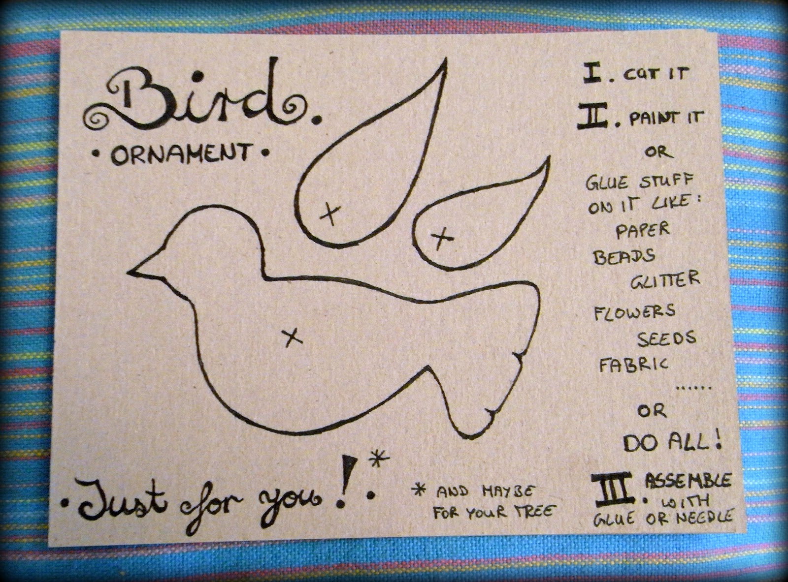 saraccino: Bird ornament card