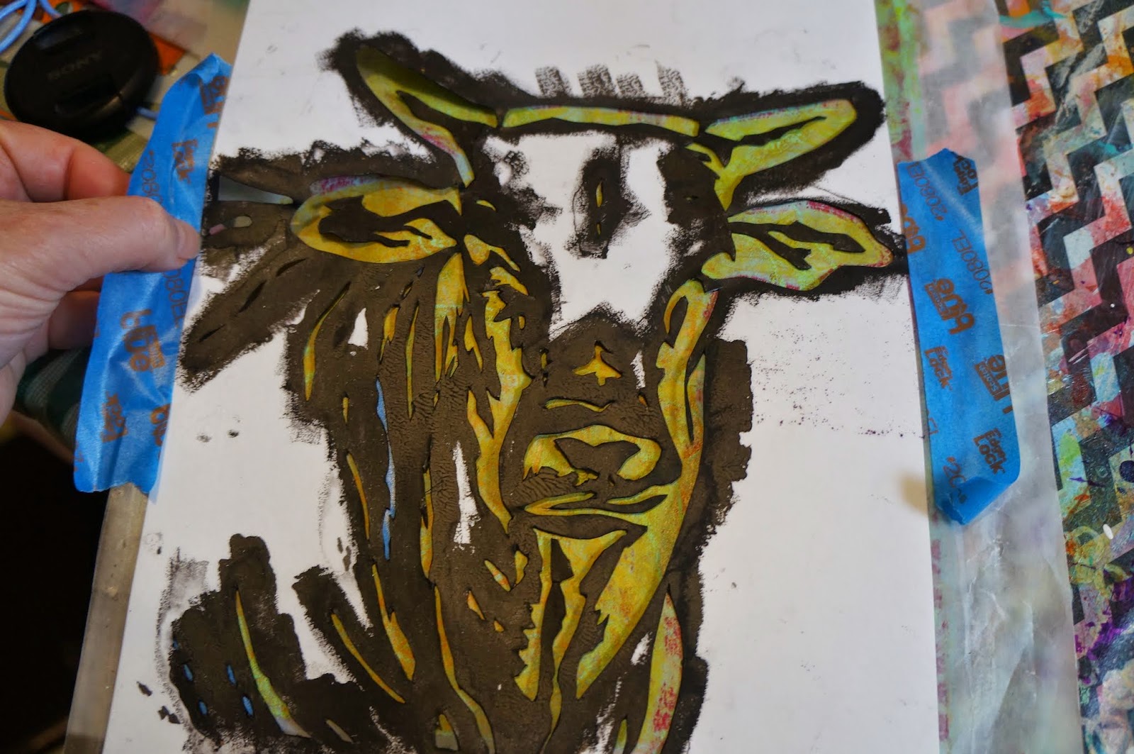 Ginger Wilson: Cow Gelli prints