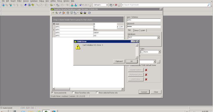 Erman Arslan S Oracle Blog Toad For Oracle Oci Cant
