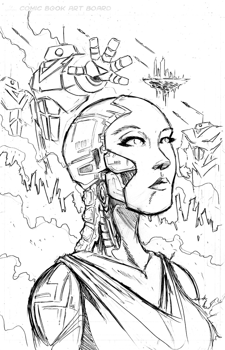 Gett: New Female Cyborg print concepts.