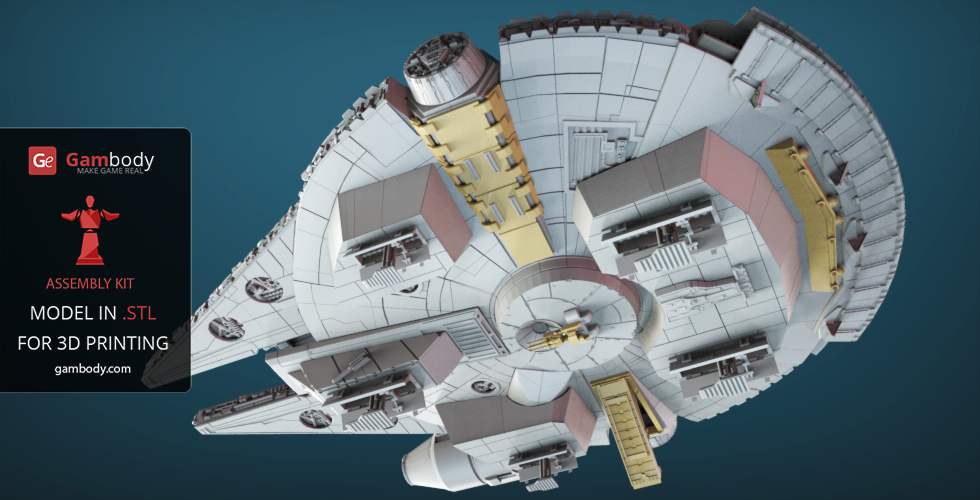 Star Wars - Millennium Falcon Boarding Ramp, Gun 3D Printable Exterior ...